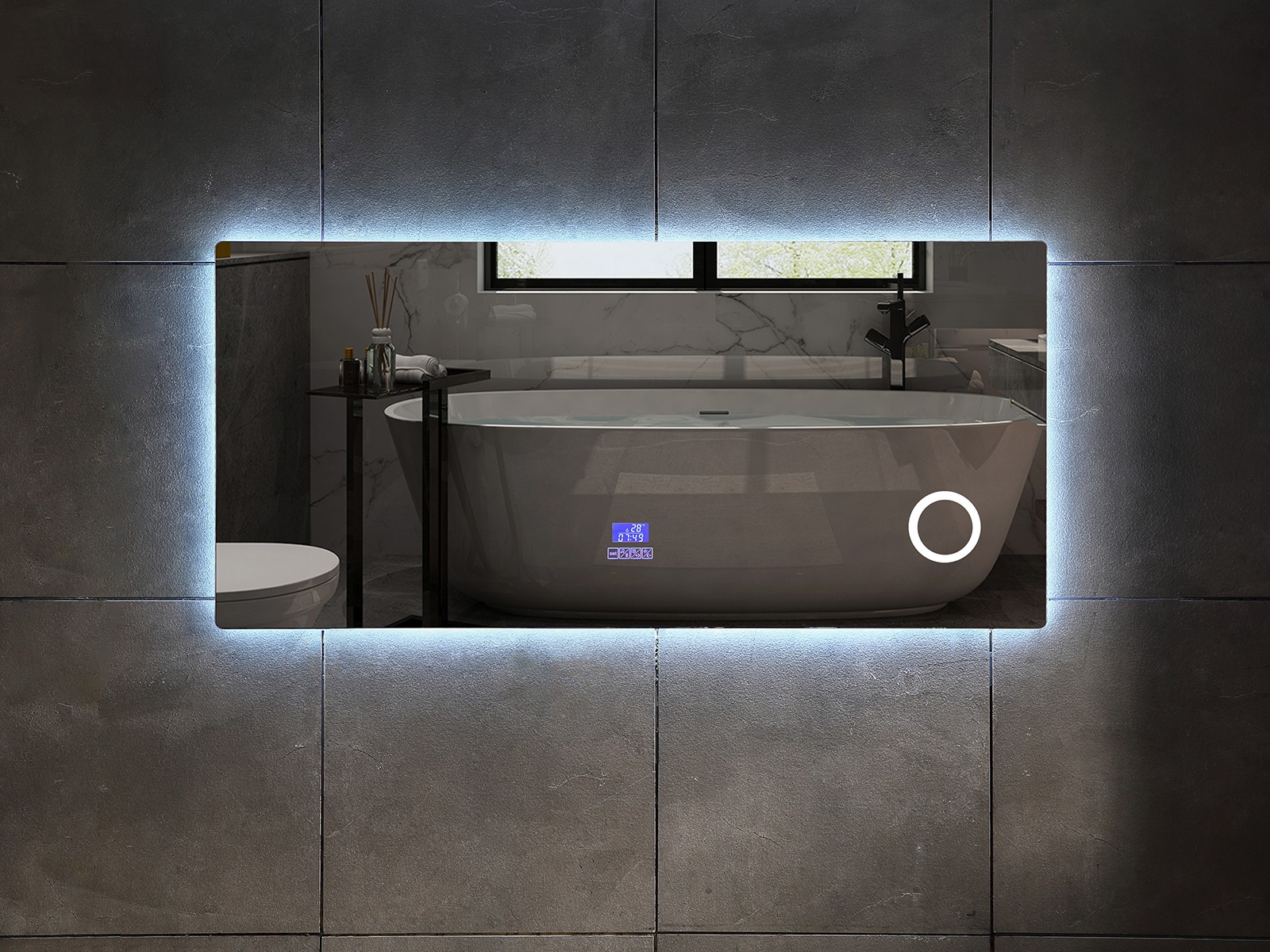 Badkamerspiegel, LED, Bluetooth - Yade (120cm) | Mawialux - Mawialux